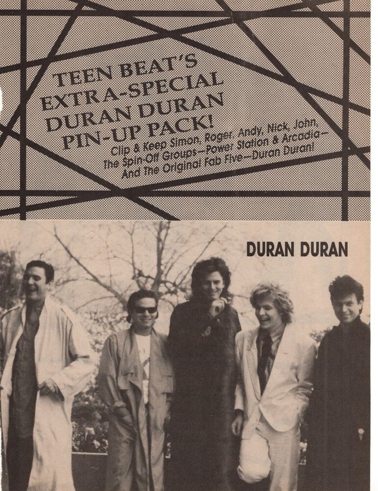 Arcadia Simon Le Bon pinup Duran Duran Teen Beat magazine clipping ...