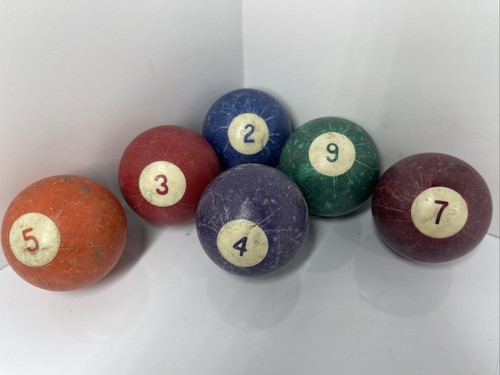 ANTIQUE POOL BALLS Lot Of 6 Speckled Vintage Billiards Decor | eBay
