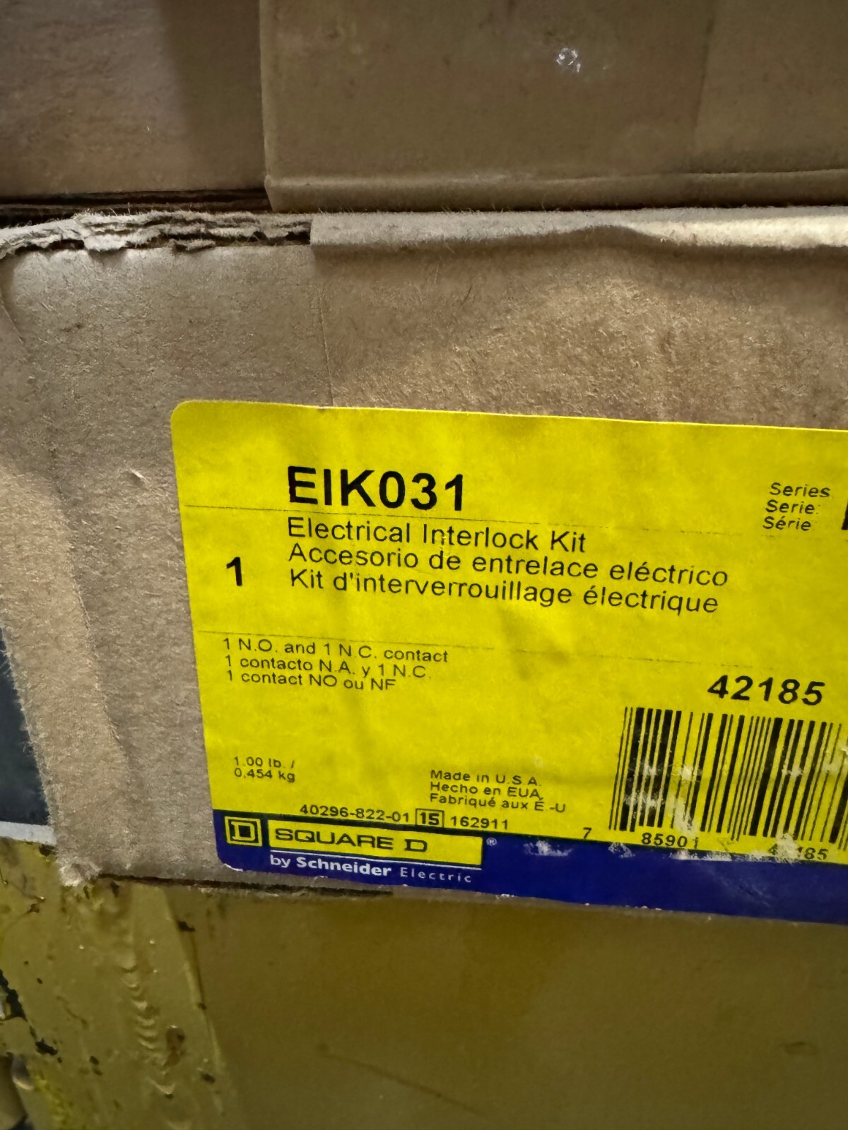 SQUARE D EIK031 Interlock Kit,240/600VAC/250/600VDC SEALED BOX NEW ...