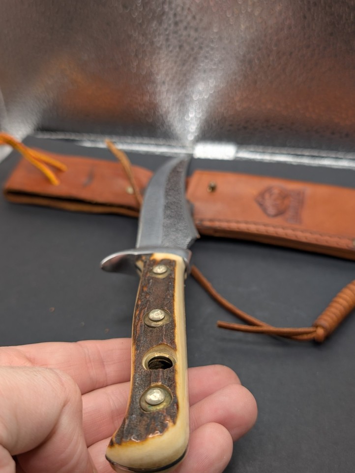 PUMA Germany 6393 SKINNER Hunting Knife ~ Sambar Stag Handle ~ Orig ...