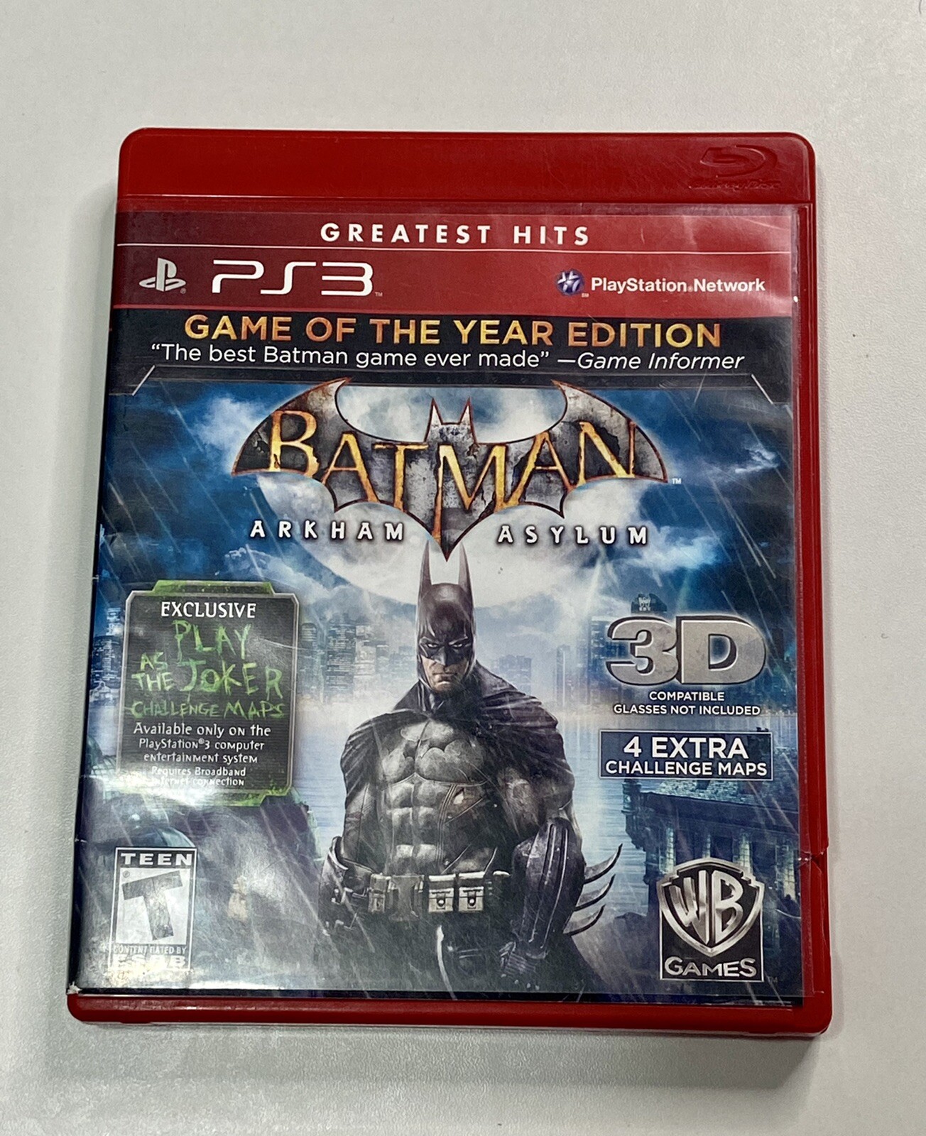 BATMAN ARKHAM ASYLUM PS3 GREATEST HITS GAME OF THE YEAR EDITION 3D | eBay