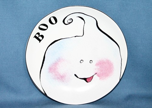ROSANNA Halloween Plate 8" Ceramic Happy "Boo" Ghost | eBay