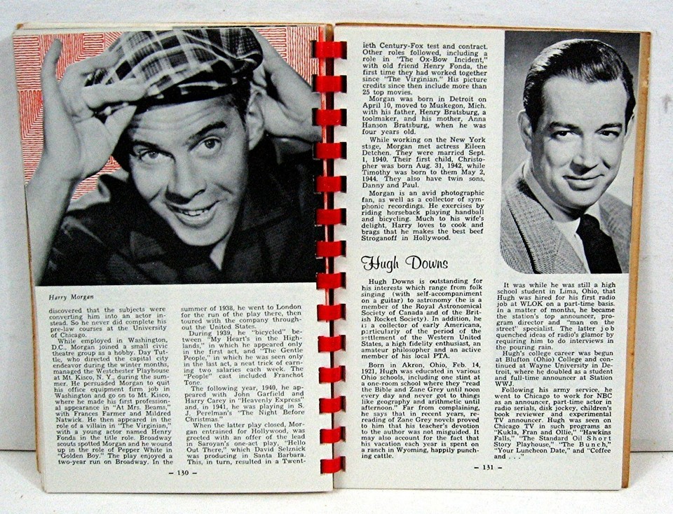 1957 TV Stars Personalities Biographical Sketch Book #3 Unused Old ...
