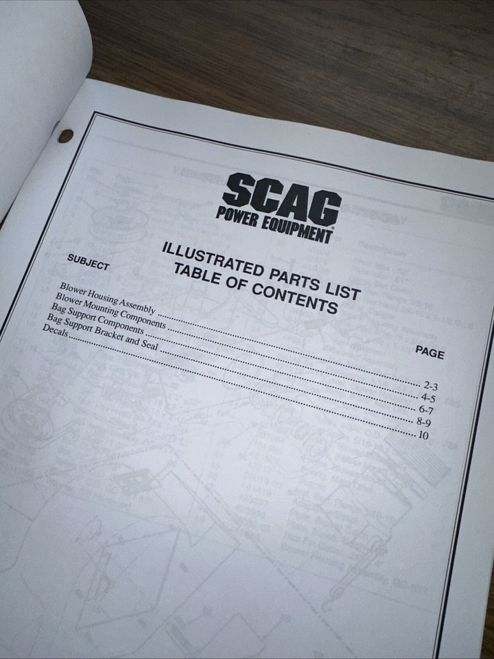 SCAG POWER EQUIPMENT ( PARTS LIST ) MODEL GC-STT Serial# 9510001 To ...