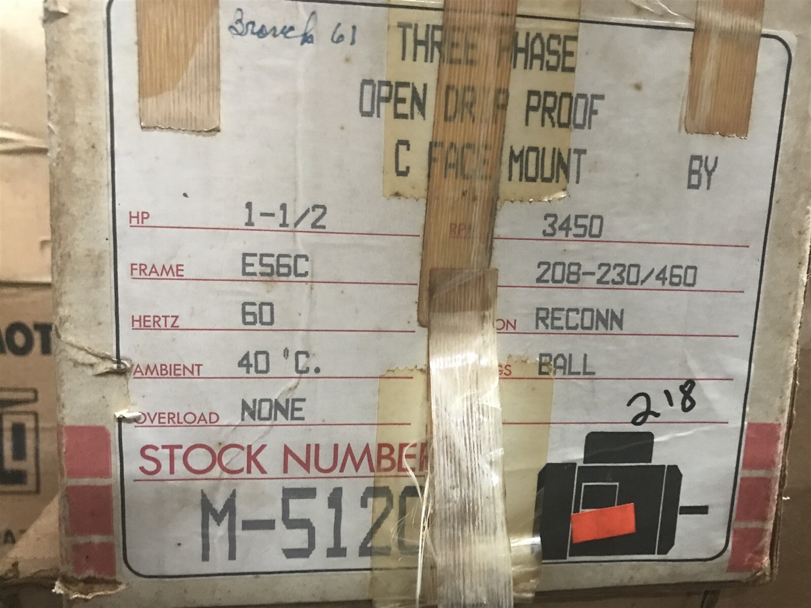 Leland Faraday M-5120A 1 1/2Hp 3450Rpm 3 Phase 208-230/460Volts 60Hz | eBay