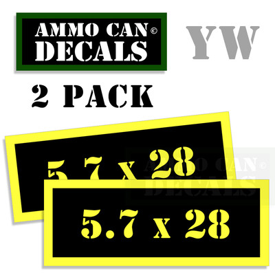 5.7 X 28 Ammo Can Box Decal Sticker bullet ARMY Gun safety Hunting 2 ...