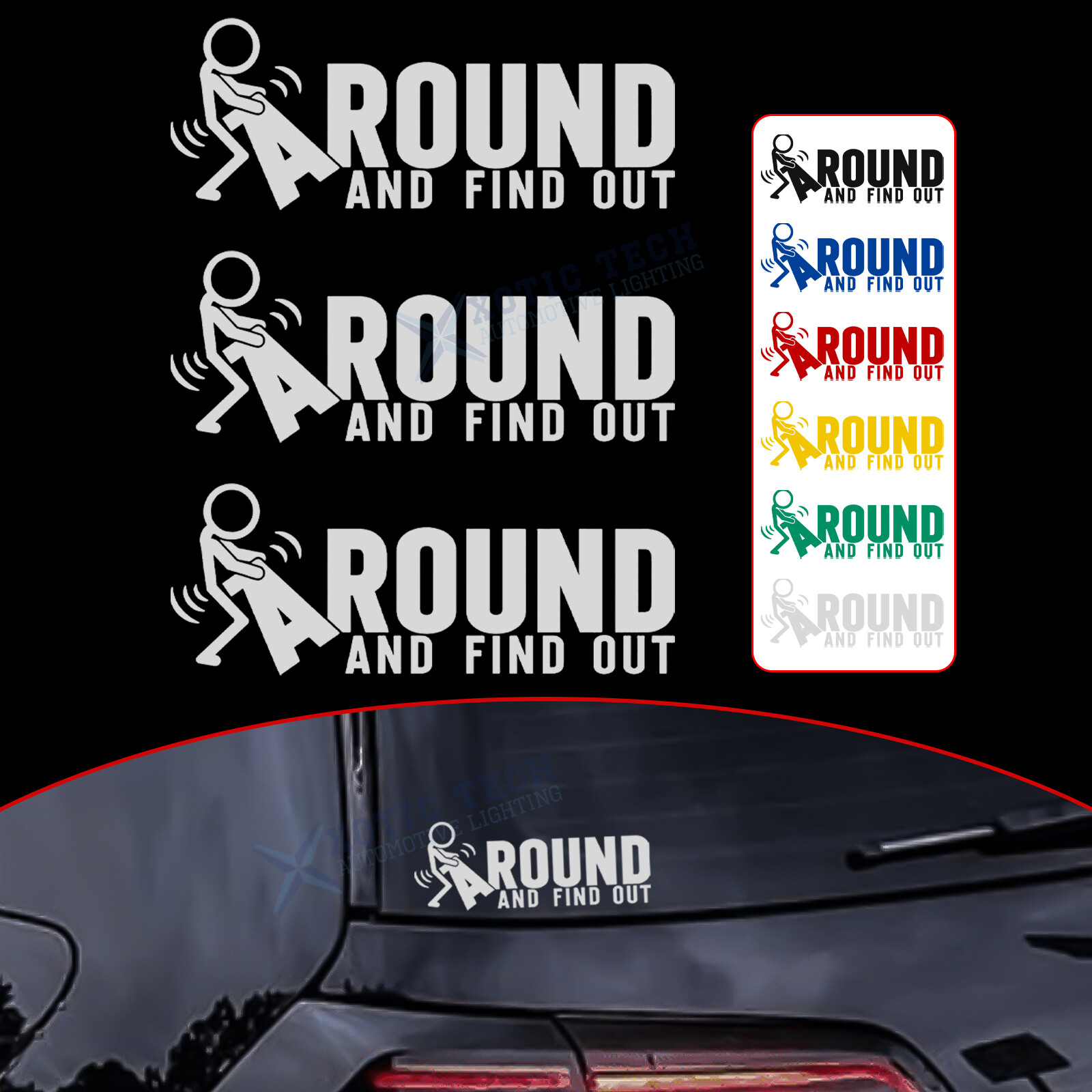 Funny Stick Figure Sticker FAFO Fk Around and Find Out Decal For Car ...