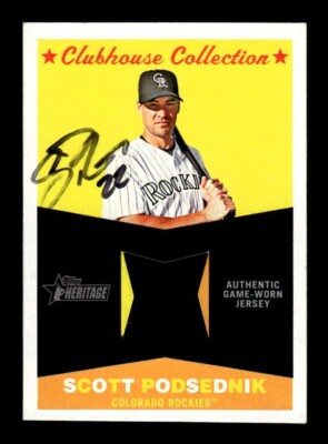 SCOTT PODSEDNIK SIGNED 2009 TOPPS HERITAGE CLUBHOUSE COLLECTION ON-CARD ...