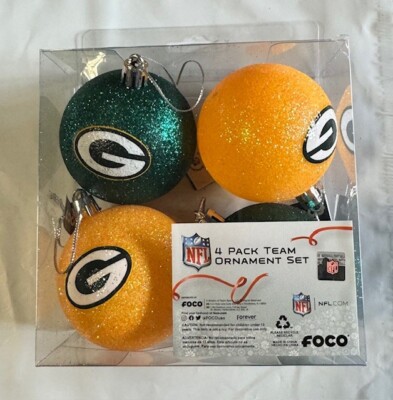 Green Bay Packers Christmas Tree Holiday Ornament - Glitter Balls 4 ...