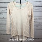 Eyeshadow Small Hi-lo Light Sweater Beige Long Sleeves | eBay