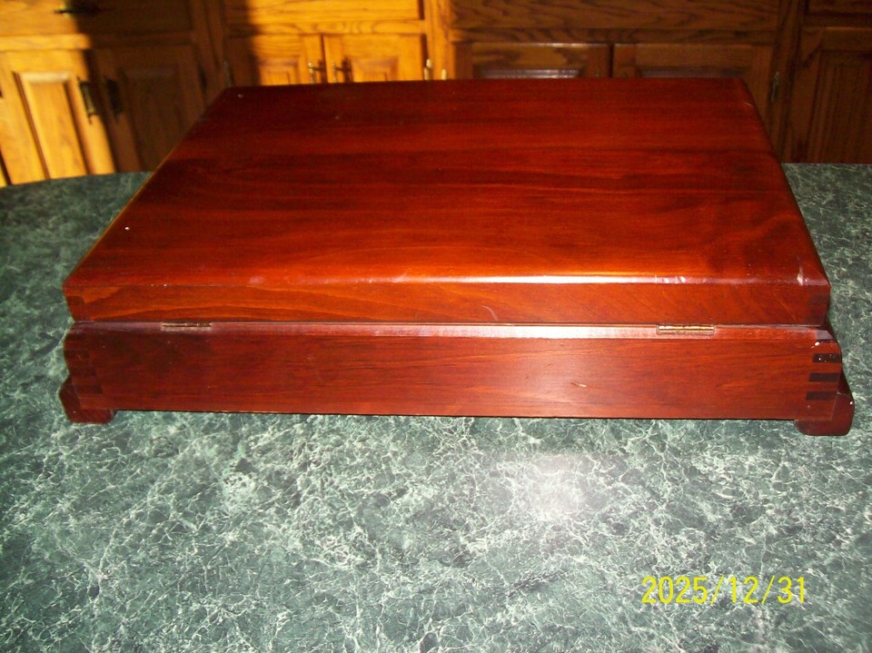 wooden silverware flatware storage chest box case | eBay