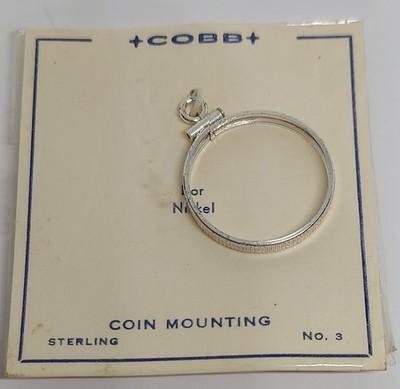 COBB Sterling Silver NICKLE Pendant Charm Coin Mounting Holder Frame ...