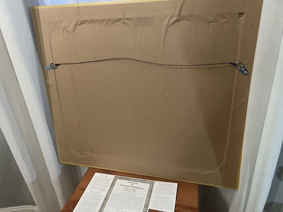 Thomas Kinkade Blossom Bridge Print Framed 30x26 | eBay