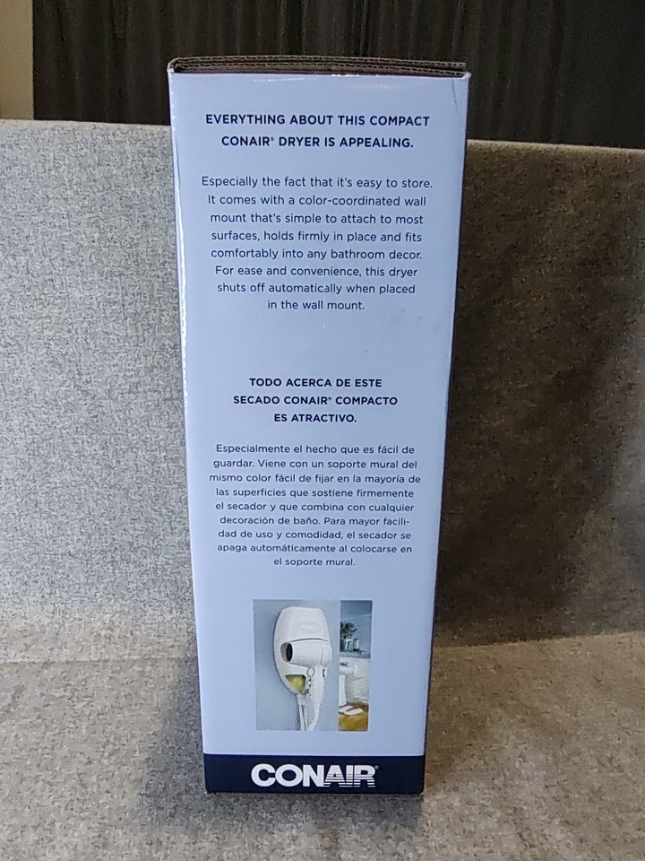 Conair Wall Mount 1600w Hair Dryer With Night Light New In Box | eBay