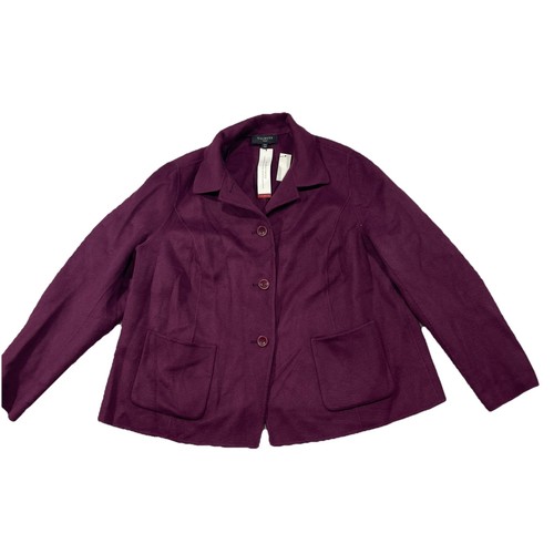 Talbots Size 14W Boiled Wool Sweater Jacket Cardigan Purple Button NWT ...
