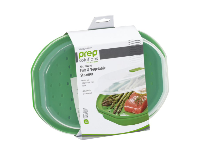 Progressive Prep Solutions Microwave Fish & Vegetable Steamer Green | eBay