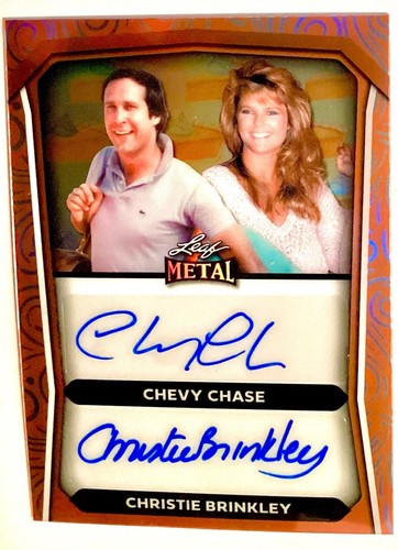 CHEVY CHASE + CHRISTIE B LEAF METAL AUTOGRAPH AUTO like pop century ...