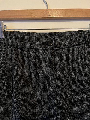 Vintage Women’s Grey Micro Check High Waisted Trousers Size EU 44 UK 16 ...