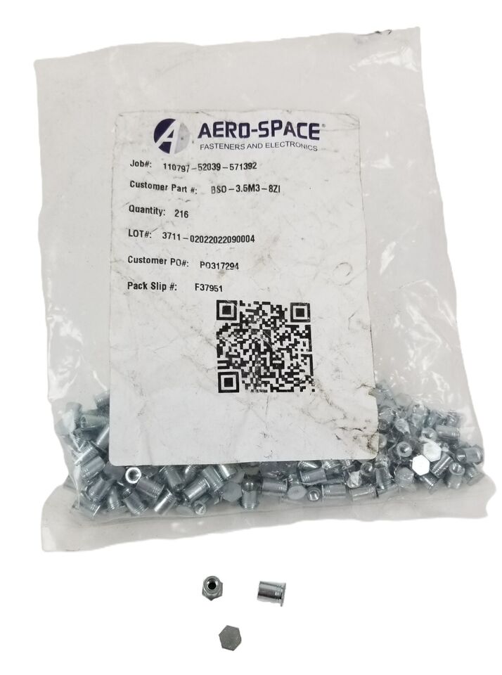 216pcs Aero-Space BSO-3.5M3-8ZI Blind Threaded Standoffs BSO, BSOA, BSOS NEW | eBay