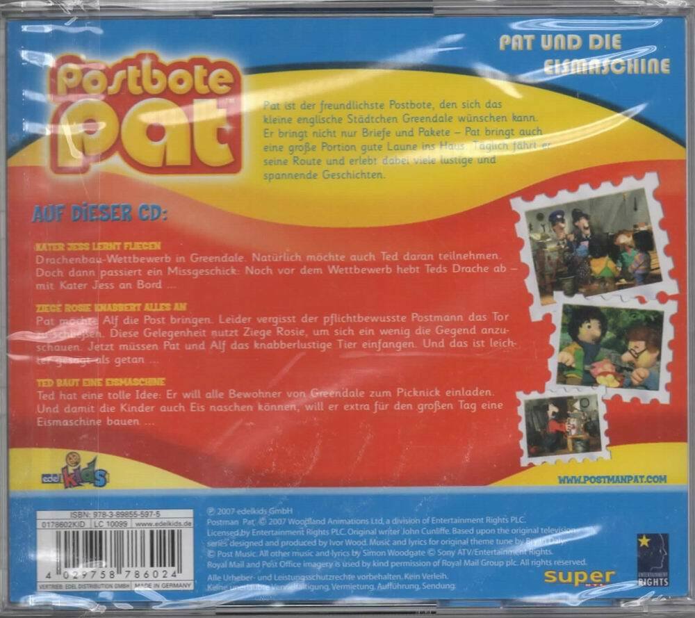 Postbote Pat und die Eismaschine Kinder Hörspiel CD NEU zur TV-Serie ...