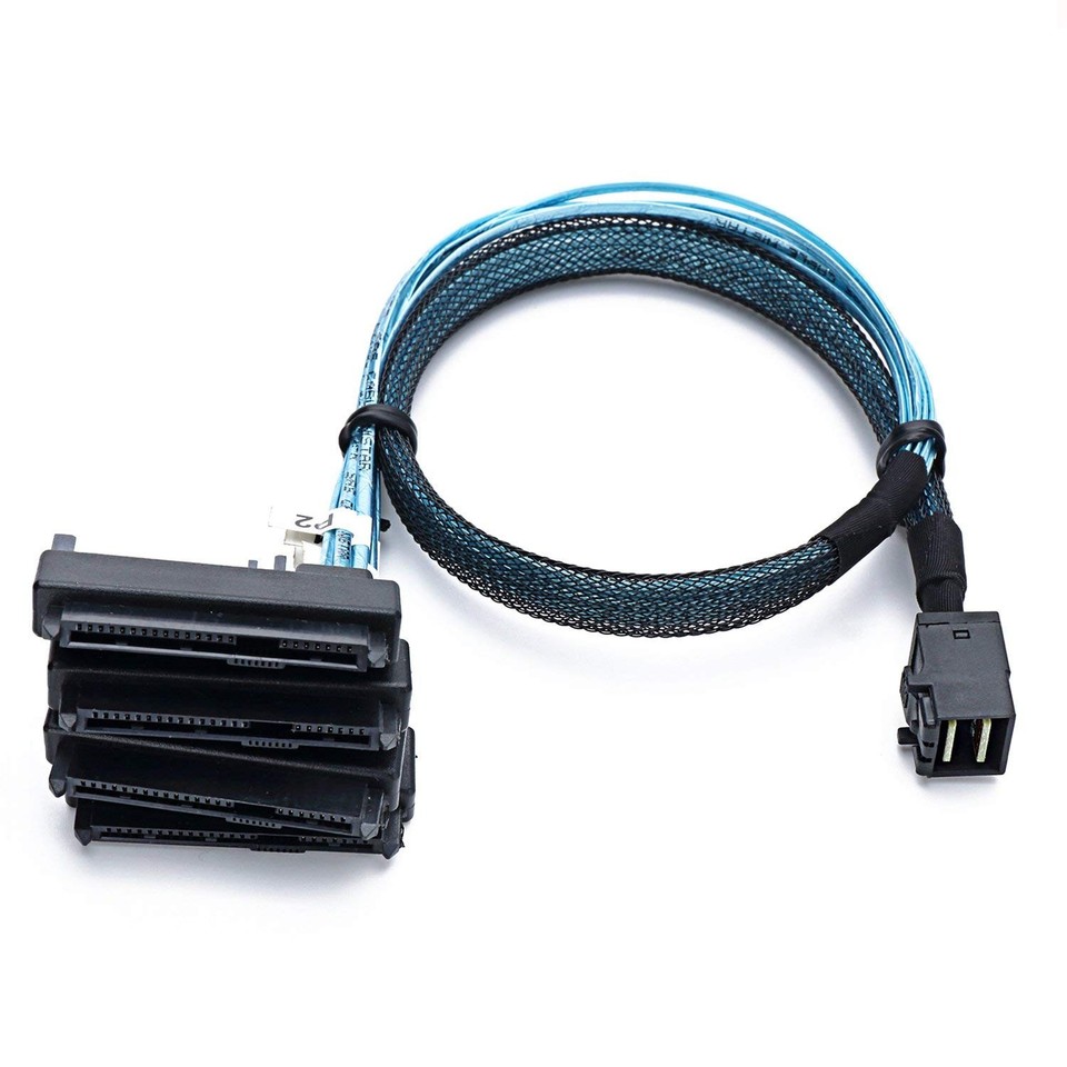 SFF-8643 Internal Mini SAS HD to (4) 29pin SFF-8482 connectors with SAS ...