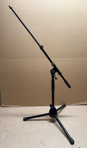 K&M SHORT / LOW MIC STAND WITH TELESCOPIC BOOM ARM, TRIPOD MICROPHONE ...