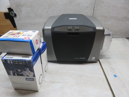 HID DTC1250E Eth Fargo Color ID Card Printer w/ extra Ribbons | eBay