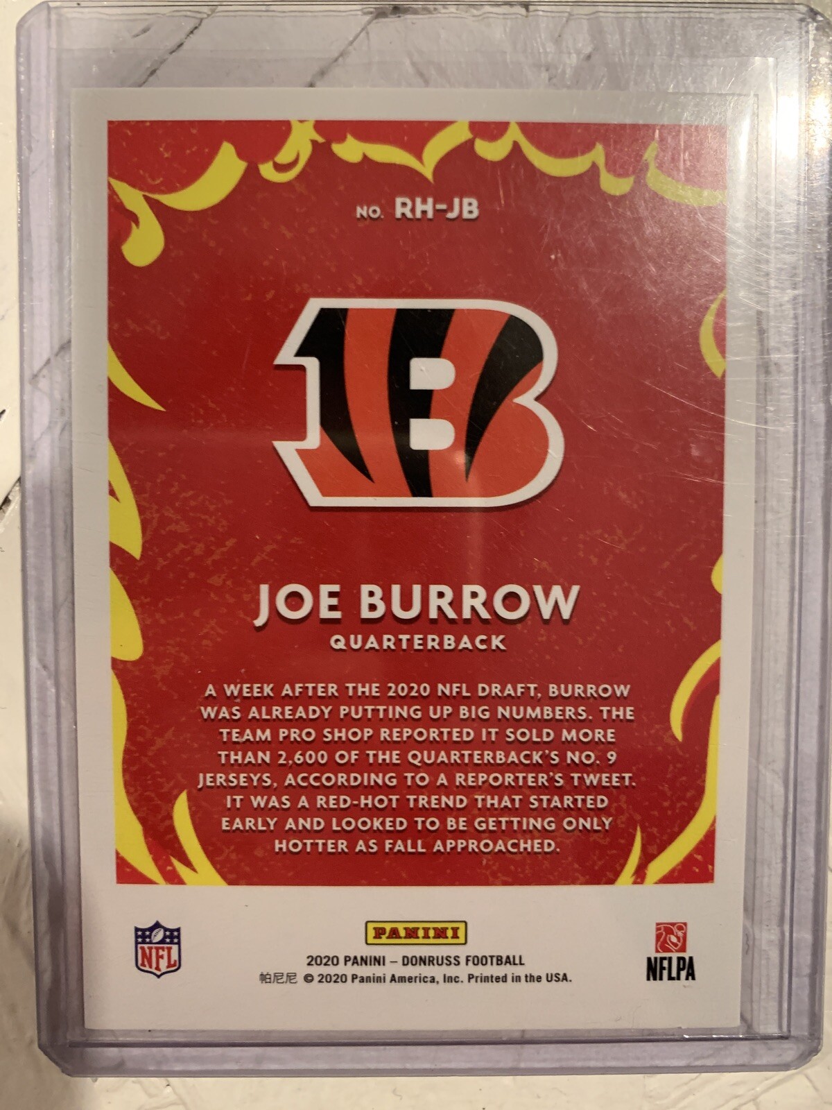 Joe Burrow RH-JB Donruss Red Hot Rookies SSP Gem Mint? Ultra Rare ...