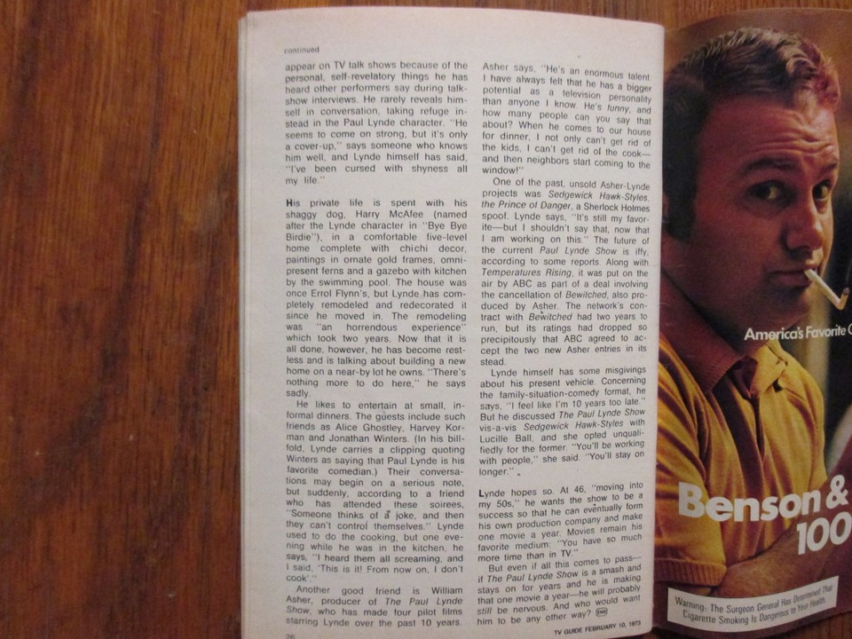 Feb. 10, 1973 TV Guide(ADRIENNE BARBEAU/PAUL LYNDE/JOHN CALVIN/DUKE ...