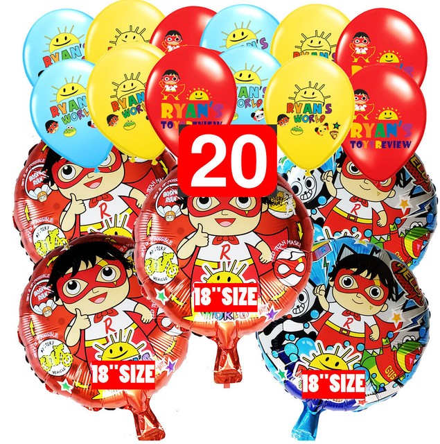 20PC FOIL LATEX RYANS WORLD BALLOONS BIRTHDAY BALLOON PARTY DECORATION ...