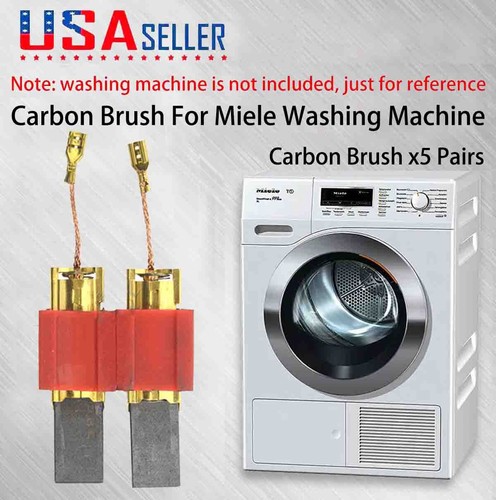 5 Pairs Motor Carbon Brush For Miele W373 W432S W445S W352 W374 Washing ...