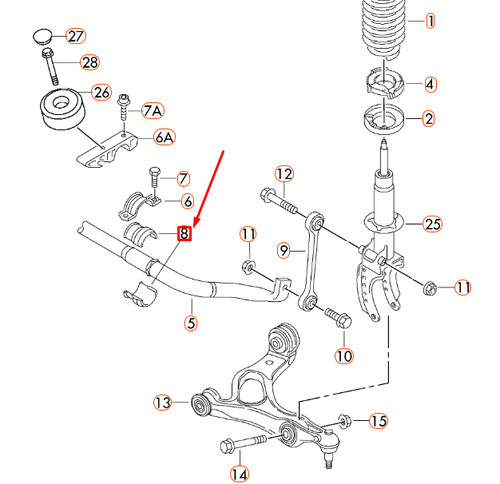 NEW AUDI Q7 4L FRONT STABILIZER RUBBER BUSHING 7L8411313B OEM | eBay