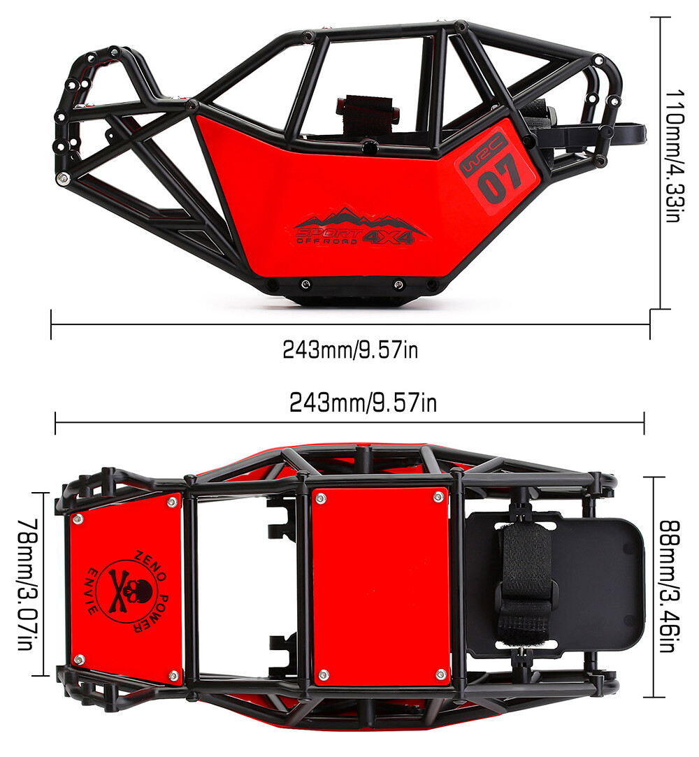 Rock Buggy Chassis für 1/10 RC Crawler Zubehör Axial SCX10 90046 TRX4 ...