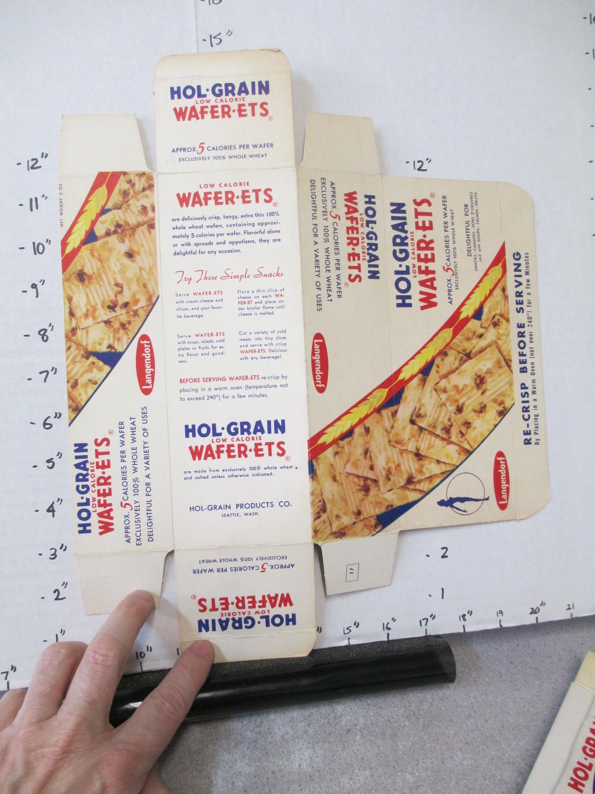 LANGENDORF Wafer-ets low calorie cracker food packaging box 1950s ...