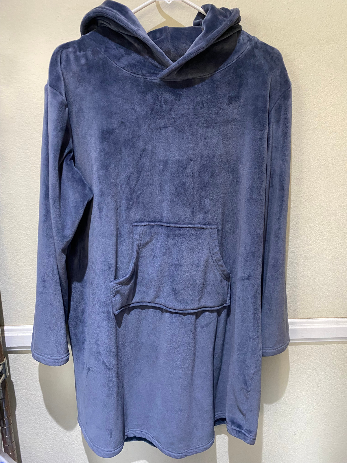 SOFTIES by Paddi Murphy GRAY Velour Pullover Tunic Sleep Shirt Lounger ...