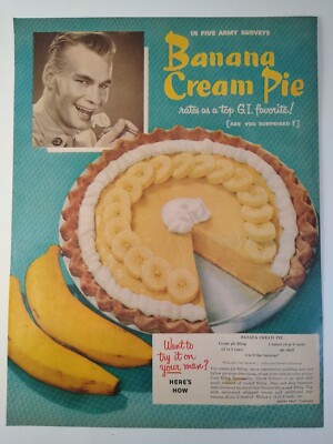 Vintage 1952 United Fruit Co. Banana Cream Pie Army G.I. / Lewyt Vacuum ...