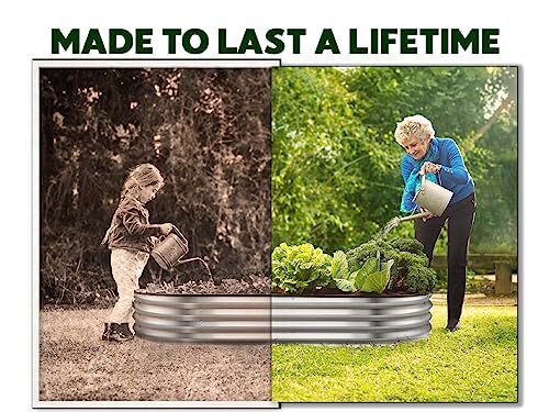 RAISED GARDEN BED Planter Box Galvanized Silver 4×2×1ft PLANT & PLOT | eBay