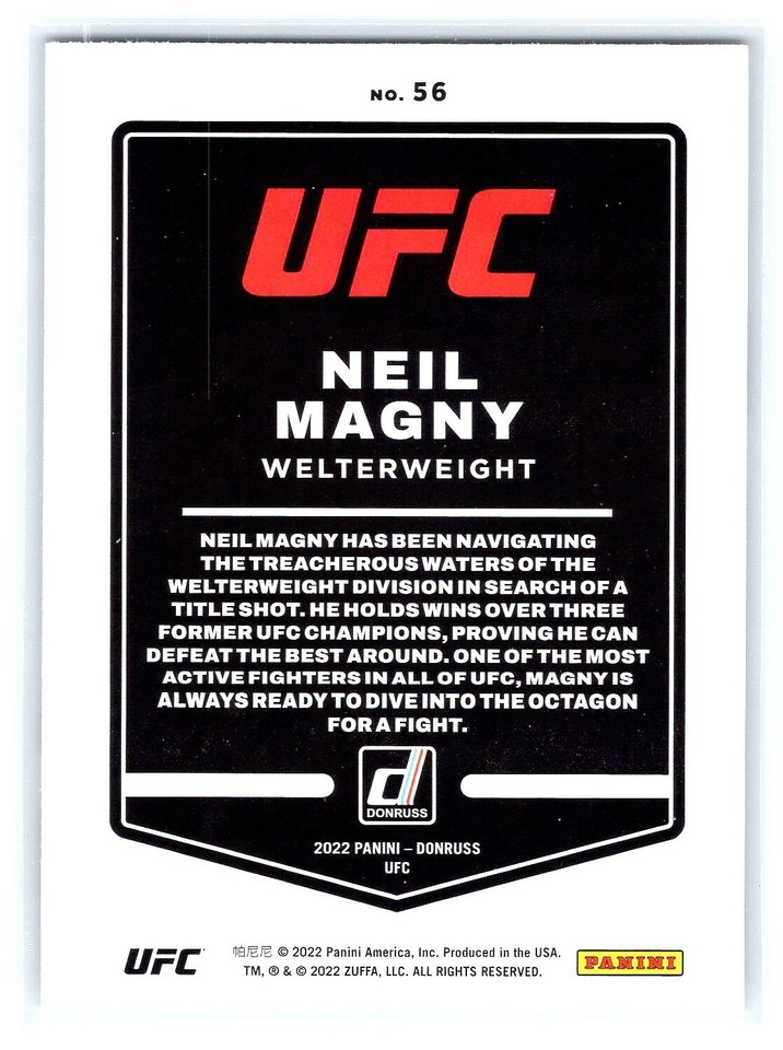 2022 Panini Donruss UFC #56 Neil Magny | eBay