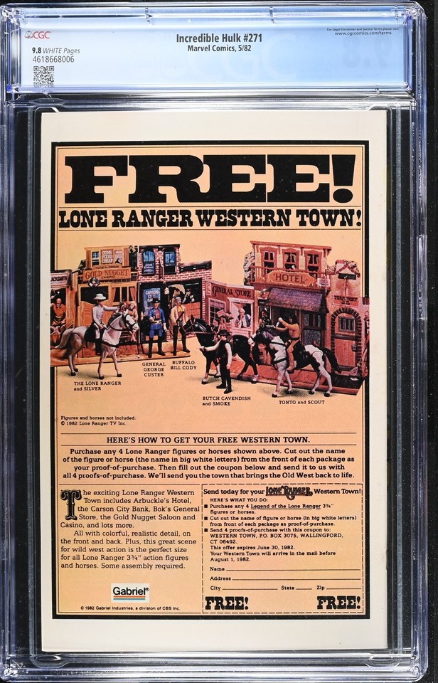 Incredible Hulk #271 ~ CGC 9.8 White Pages ~ 1st Rocket Raccoon in Comics 1982 | eBay