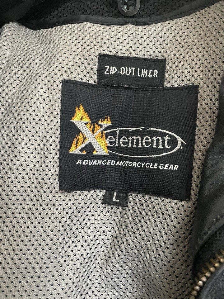 Xelement Men's Black Motorcycle Jacket Zip-Out Liner Mid-Length Size L ...