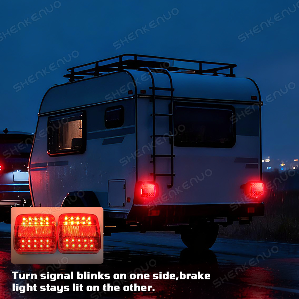 2x7Pin LED Magnetic Wireless Trailer TailLight Kit ForTrailer-Truck ...