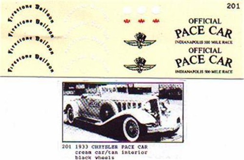 Fred Cady Decal #201 To Do The 1933 Chrysler Indianpolis Pace Car | eBay