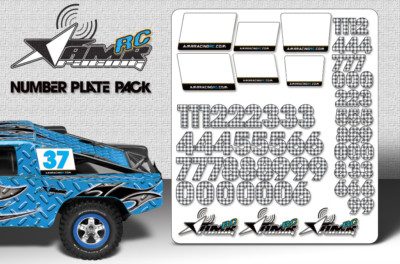RC Number plate sticker pack 1/8 1/10 Scale body universal fit race ...