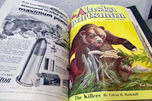vintage 1954 Alaska Sportsman magazine Hardbound set of all 12 Months ...
