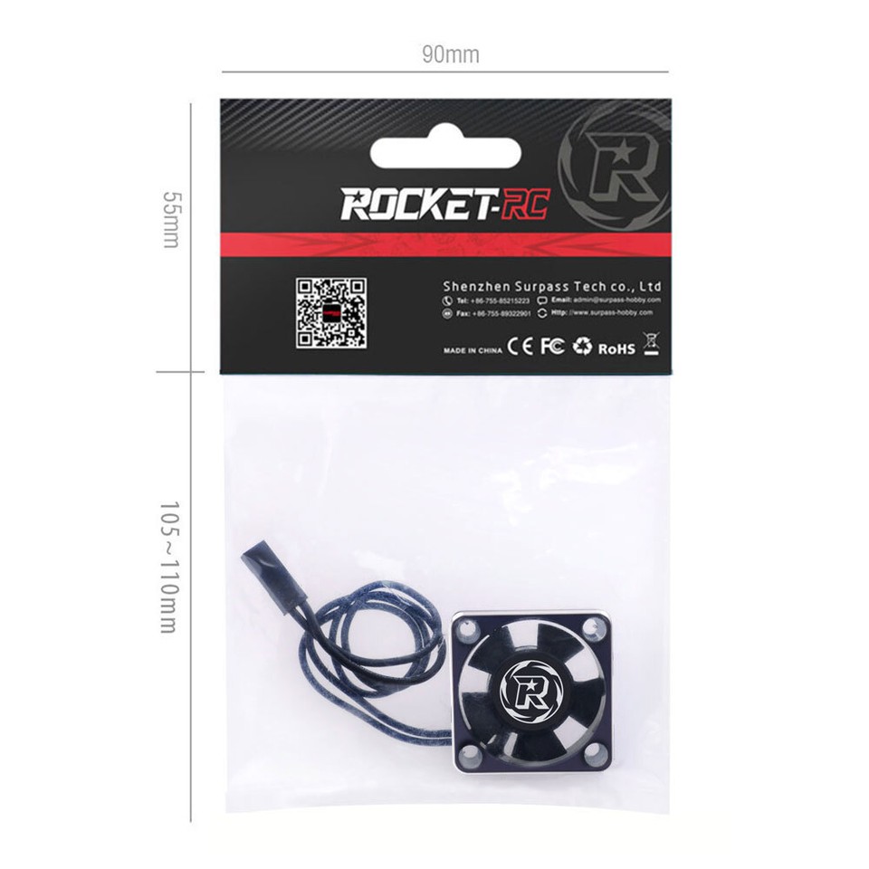 Rocket Cooling Fan 30x30mm 28000RPM for 1/8 1/10 RC Car TS160 TURBO ESC ...