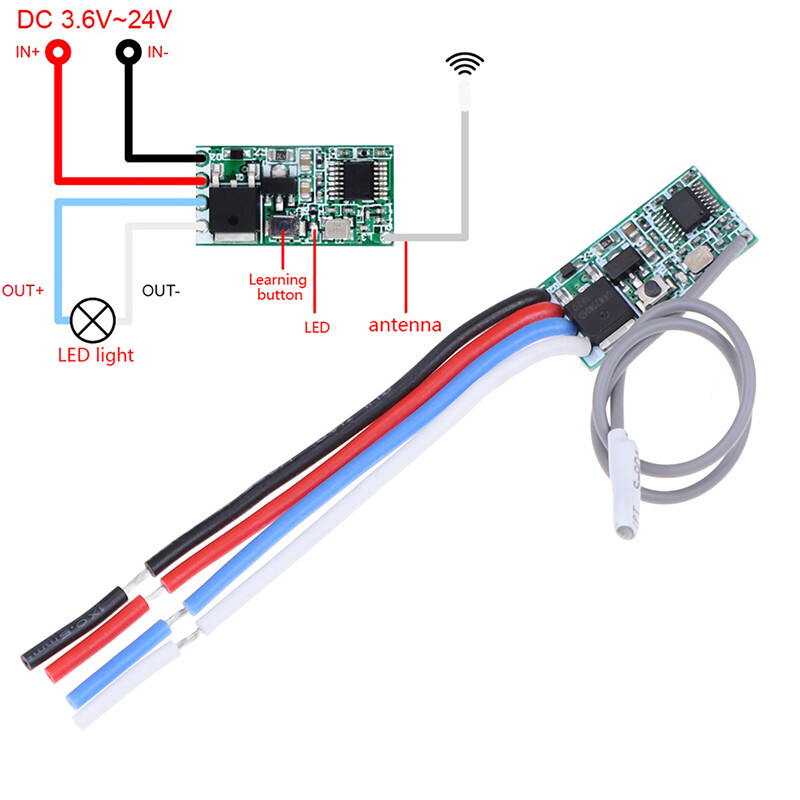 433Mhz Micro Wireless Remote Control Switch Module LED Light Controller ...