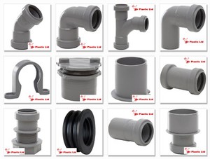 Polypipe 32mm Push Fit Waste Pipe Fittings in Grey (actual size 34mm ...