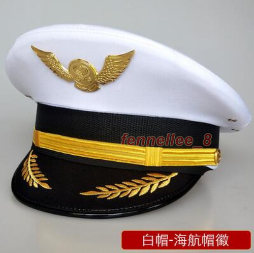 New Aviation Hat Pilot Uniform Hat Work Aircraft Men's Role Playing Hat ...