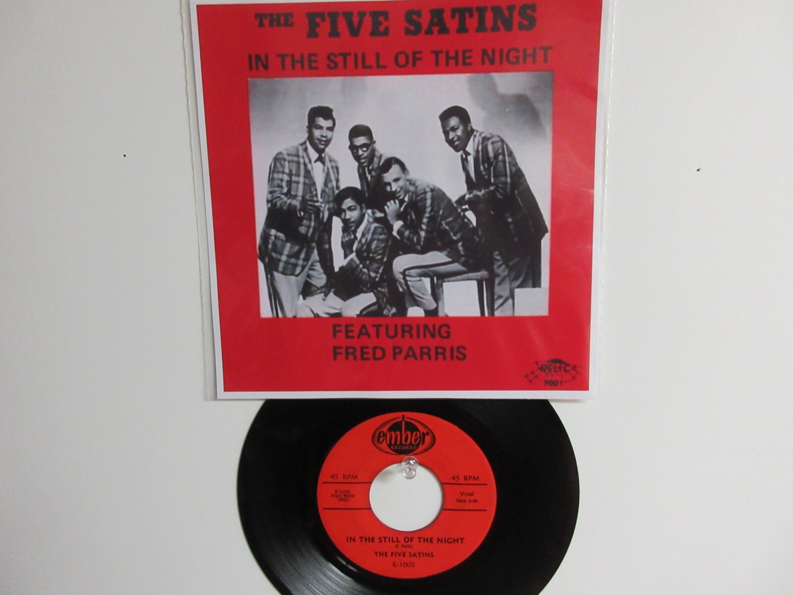 💥 ' THE FIVE SATINS ' HIT 45 + PICTURE [IN THE STILL OF THE NITE] 1956 ...