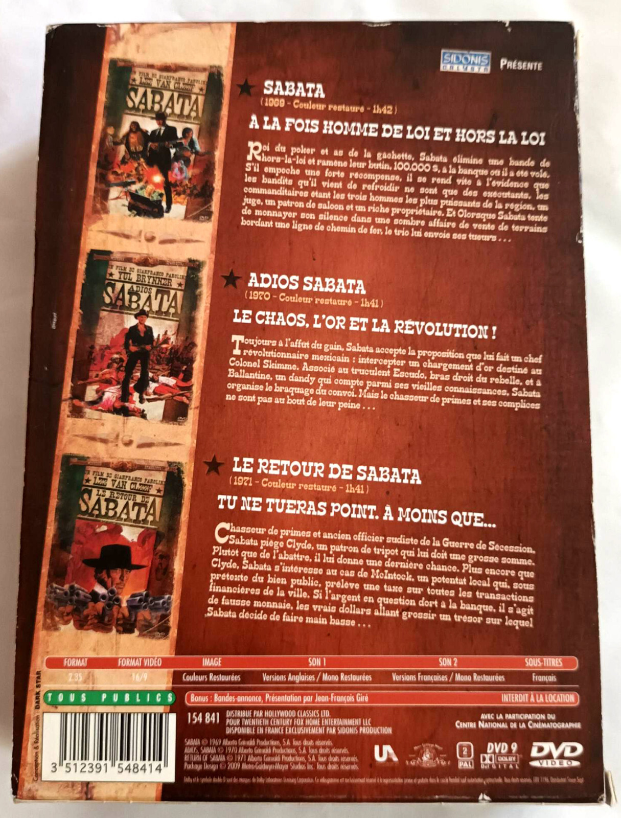 SABATA (Western Spaghetti) - Lee VAN CLEEF, BRYNNER, PAROLINI - Coffret ...